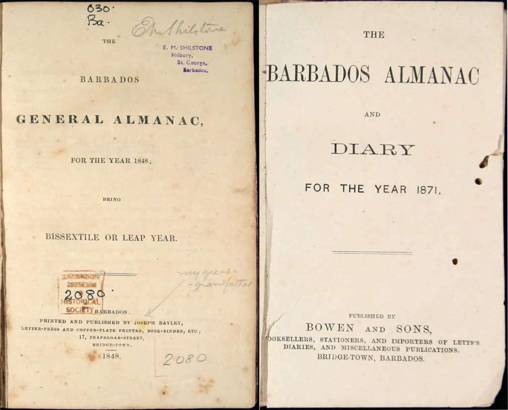 Barbados Almanacs Sugar-Works 1848 - 1878 - BajanThings