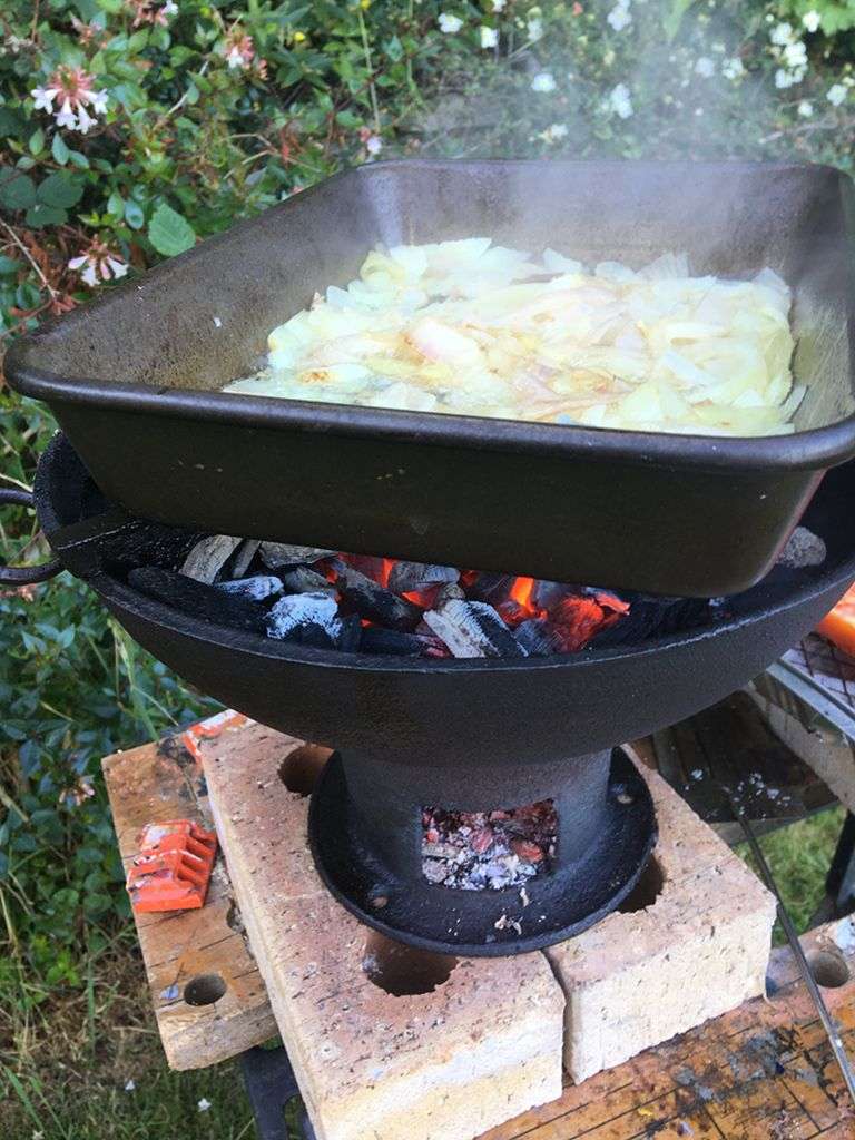 Cooking on a Bajan cast iron coal pot stove - BajanThings